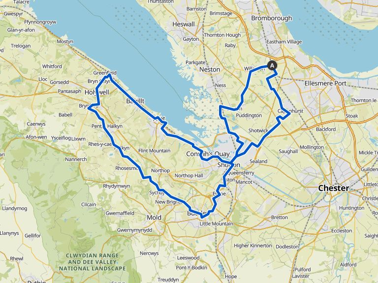 Hooton to Basingwerk Abbey via Halkyn Mountain | road ride | Komoot